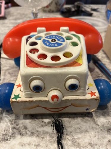 Vintage 1961 Fisher Price Chatter Phone #747 Telephone Pull Toy with ...