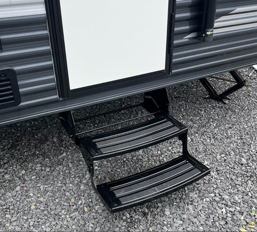 24" Steel RV Entry Steps Anti Slip Foldable Pull Out Step for Trailer ...