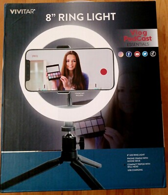 Vivitar 8 inch Led Ring Light live Streaming Vlogger Smartp | eBay