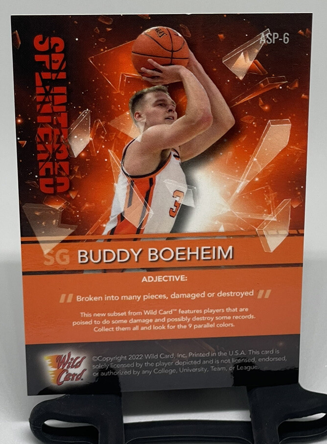 2021-22 Wild Card Alumination - Splintered Orange #ASP-6 Buddy Boeheim ...