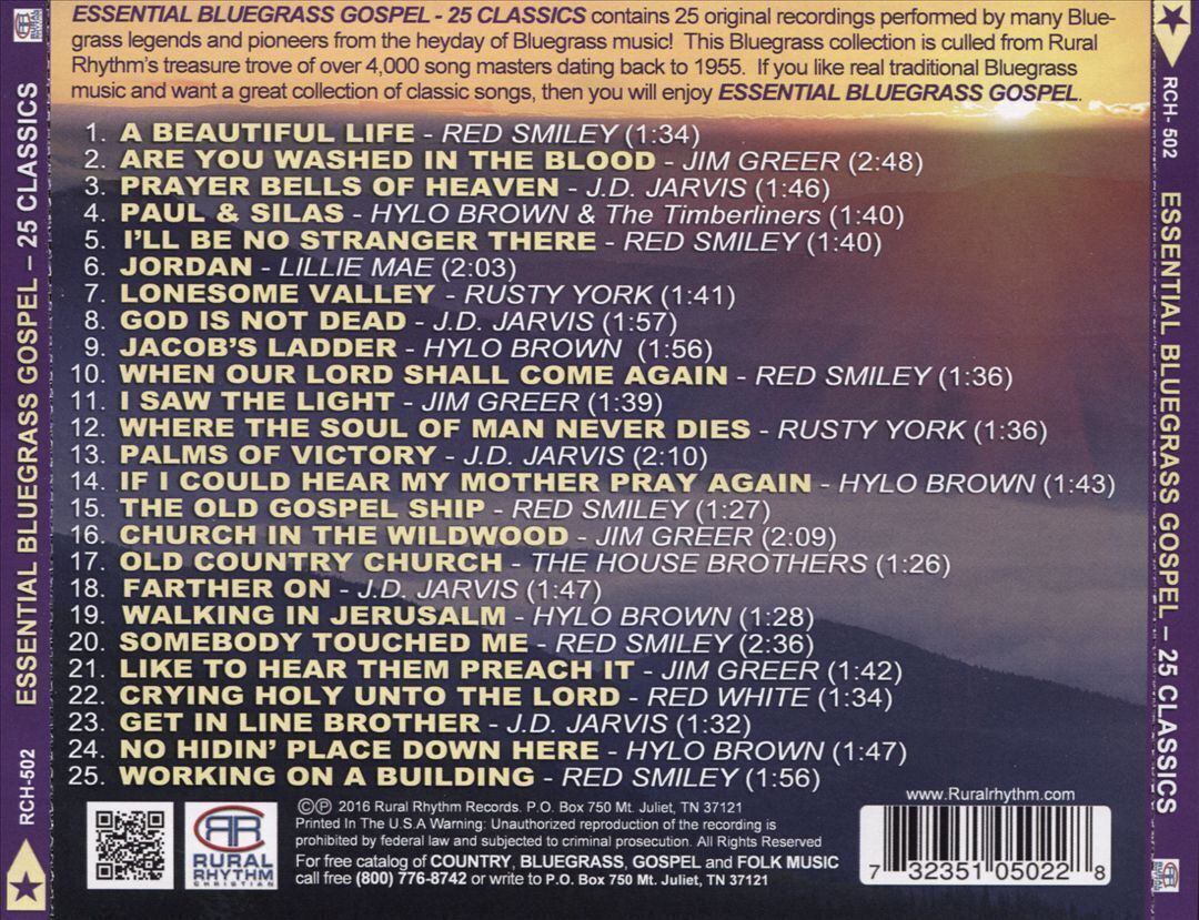 Various Artists Essential Bluegrass Gospel 25 Classics New Cd