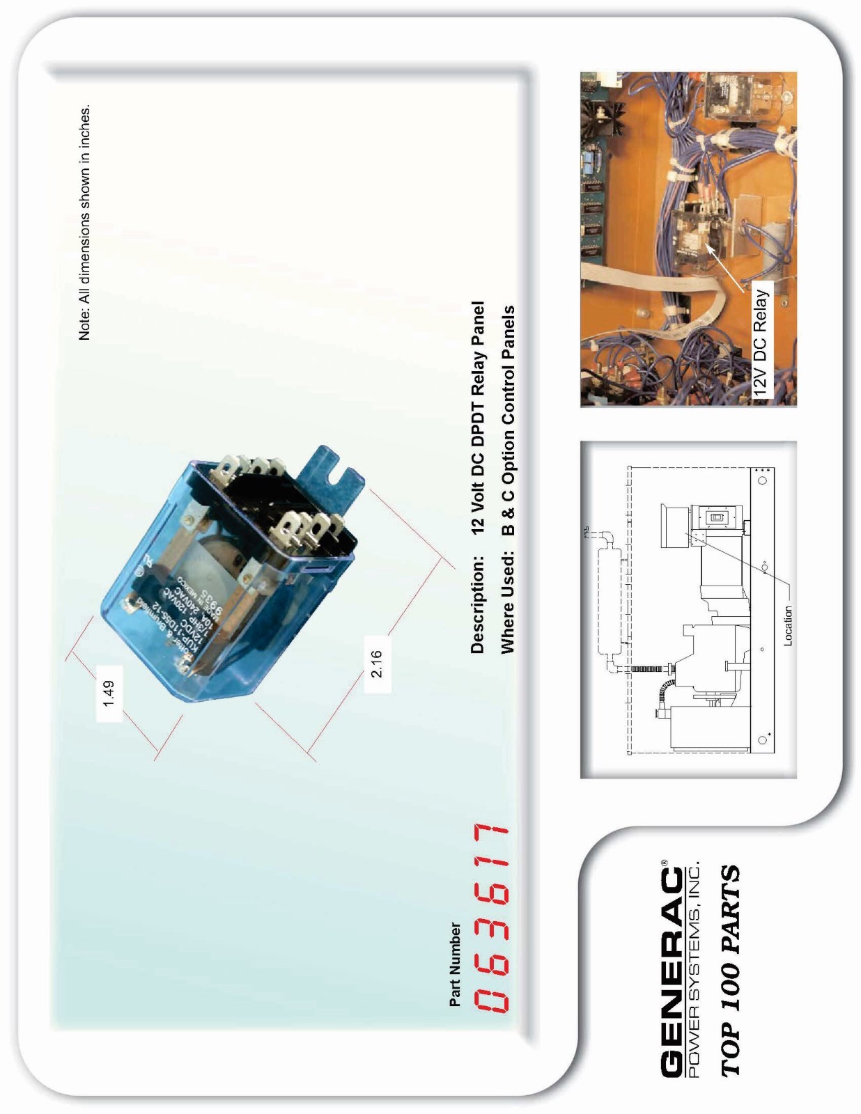Generac Battery Charger Relay/Contactor 12vdc Older 15,12,7kw Standby ...