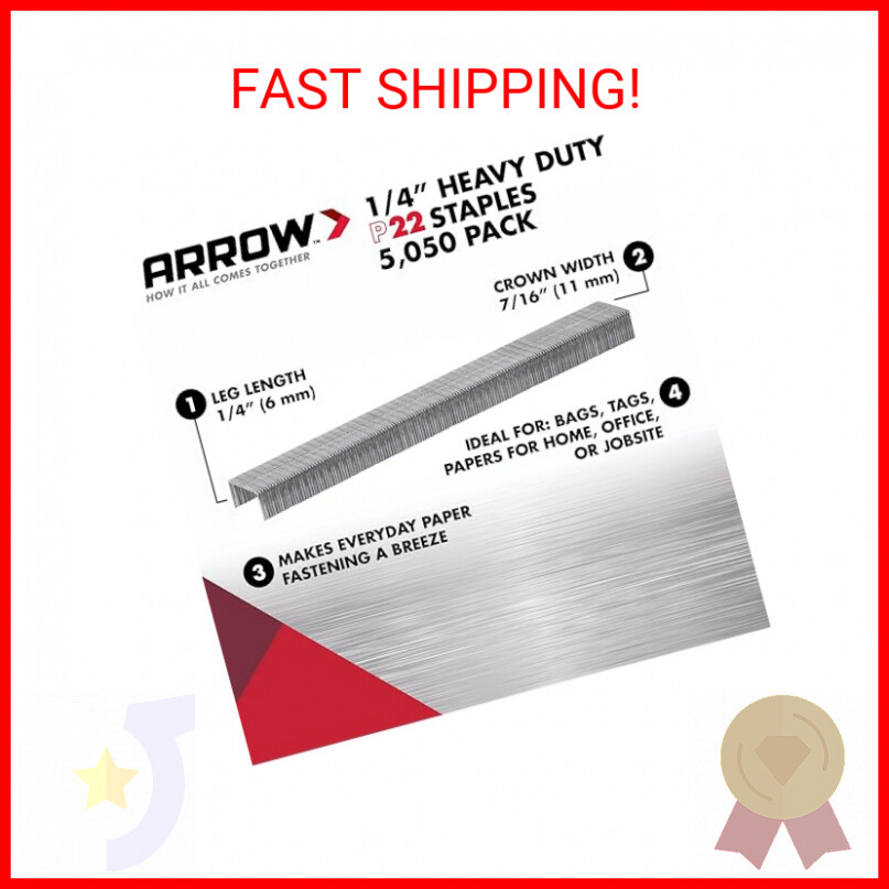 Arrow 224 Heavy Duty P22 Staples for Use with Plier-Type Paper and Bag ...
