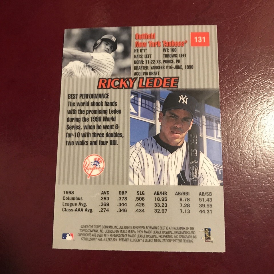 1999 (YANKEES) Bowman's Best #131 Ricky Ledee | eBay