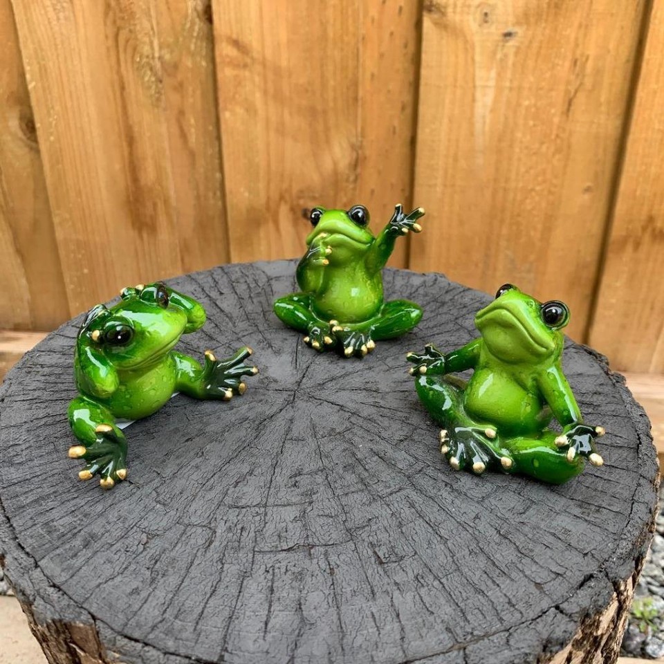 Yoga Frogs Decorative Frog Figurines Fairy Garden Home Decor Ornament 3 ...