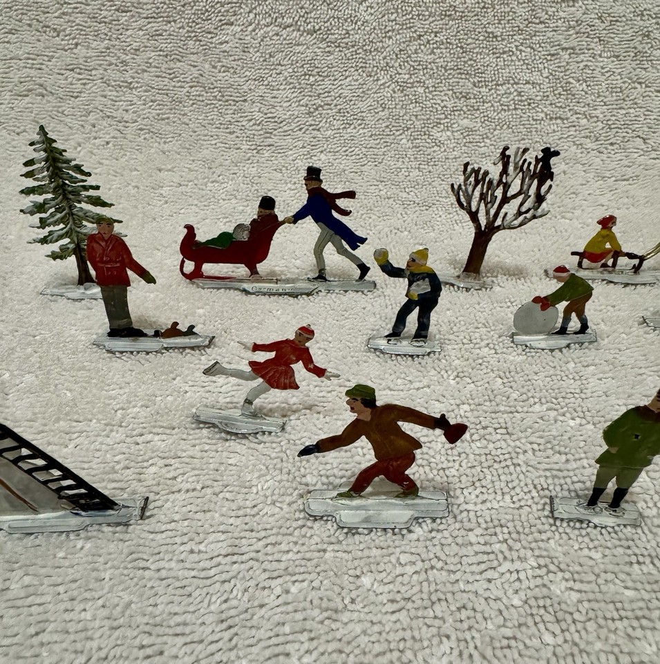 20 Hans Heinrichsen Flat Lead Figures Christmas German Winter Motif ...