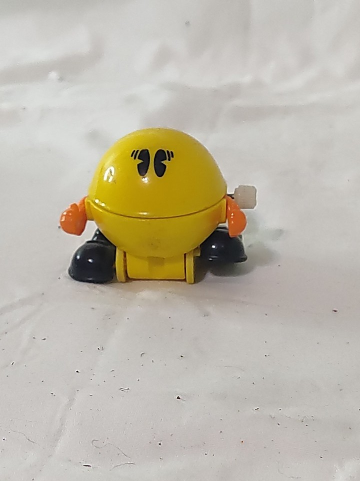 Vintage Pac Man Wind Up Walker W/ Ghost Plastic Toy Works Tomy Chomper ...