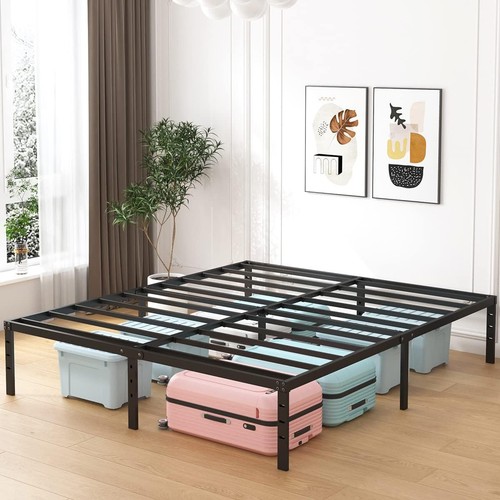 18 Inch Metal Platform Bed Frame Full King Queen Size Sturdy Steel Slat ...