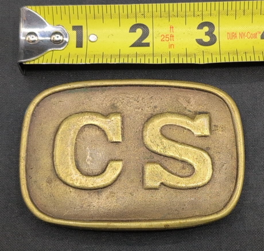 Civil War Confederate CS rounded square belt buckle. | eBay