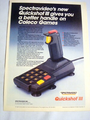 1983 Color Ad Spectravideo Quickshot III Joystick for Colecovision | eBay
