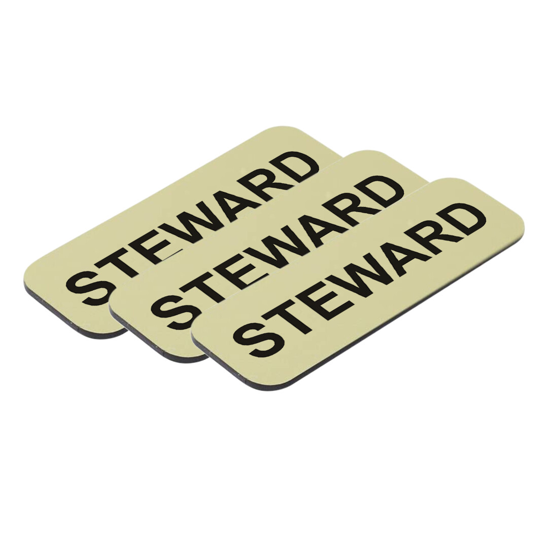 Steward 1 x 3" Name Tag, (3 Pack) | eBay