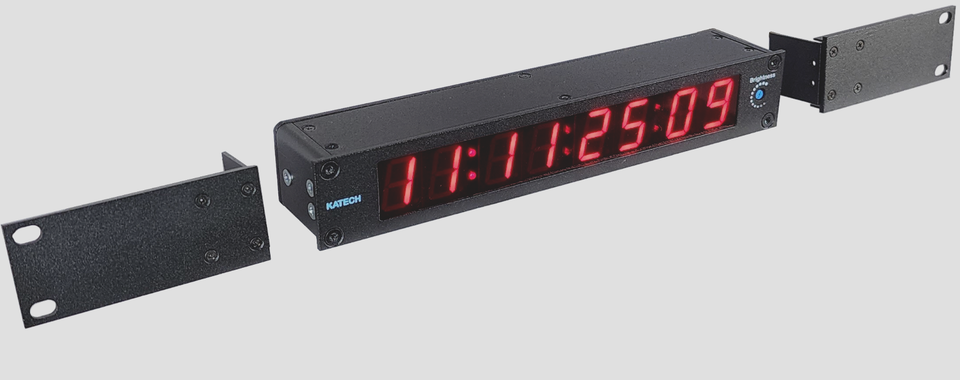 LCD-25-8-LTCA timecode display 25mm digit size, red with RackMout Kit ...