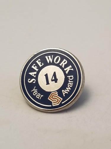Safe Work 14 Year Award Safety Lapel Pin 738 | eBay