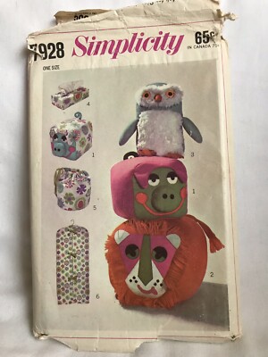 Vintage Simplicity Craft Pattern 7928 Pillow Tissue Cover Curler And ...