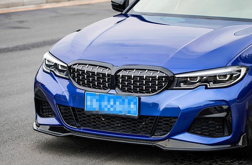For BMW 3-Series G20 19-2022 Silver Diamond Slats Front Bumper Mesh ...