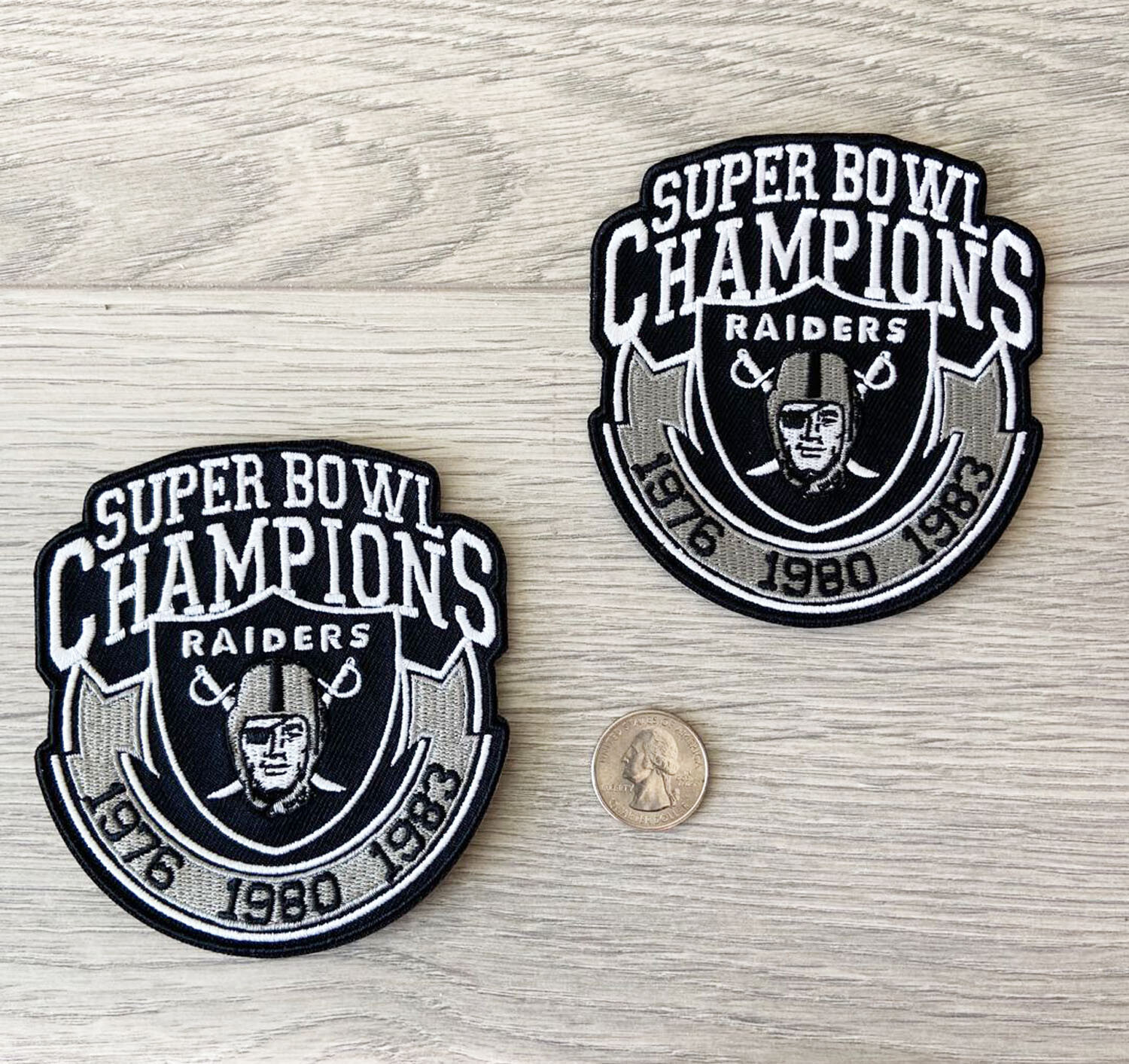 LOTS 2pcs Raiders Champions Iron On Embroidered Badge Patch Applique 4 ...