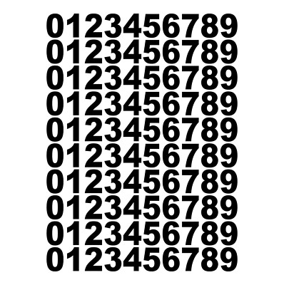10 Sets of Vinyl Decals 0 - 9 - For a total of 100 Decals - Color Black ...