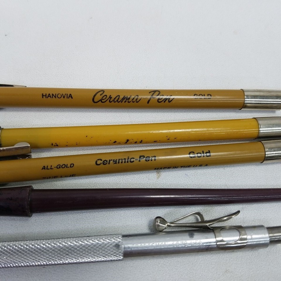 Lot 11 Clay Tools Palette Knife Drafting Compass Stylus Gold Pens ...