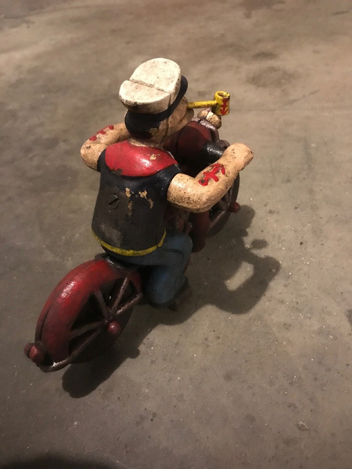 Popeye Motorcycle Toy Patina Harley Fatboy Collector Triumph Indian ...