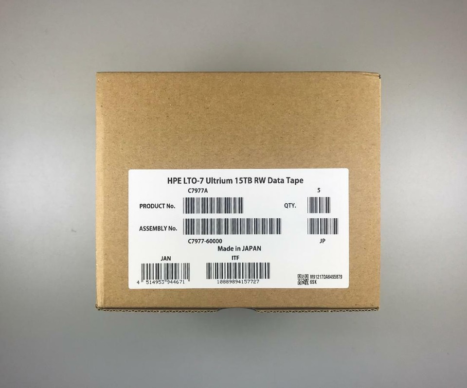 HP/ HPE LTO-7 Tape C7977A (5 PACK) Backup Cartridge 6TB/15TB - Brand ...