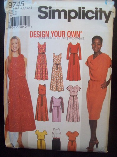 Simplicity Pattern 9745 Design Your Own Dress Sizes 6-8-10-12 UC/FF ...