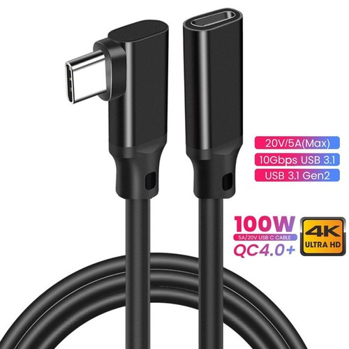 Tablet Elbow 90 Degree PD 100W 10Gbps Type-C Extension Cable USB 3.2 ...