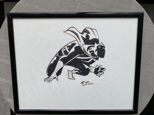 Bruce Timm Black Panther Originale Art 30 x 38 Cornice IN Condizioni | eBay