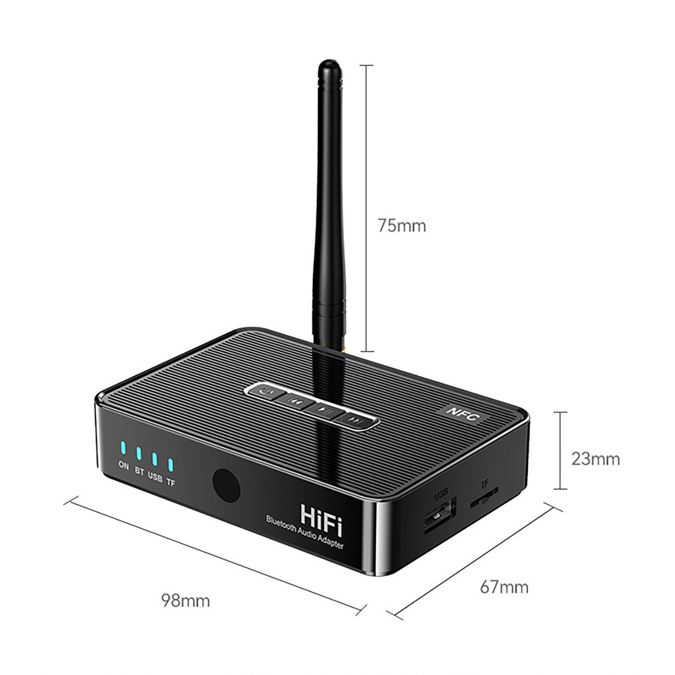 2.4Ghz Bluetooth 5.1 Receiver Wireless NFC to RCA Stereo Audio ...