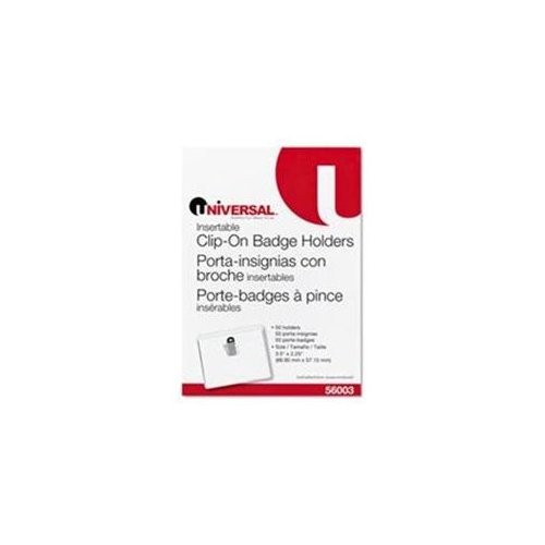 Universal Office Products 56003 Clip-on Clear Badge Holders W/inserts ...