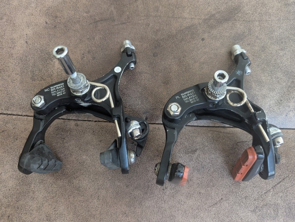 Shimano Br-R451 Front And Rear Rim Brake Calipers Set Long Reach Drop ...