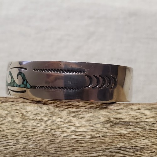Navajo Carl Begay Turquoise Inlay Sterling Cuff Bracelet | eBay