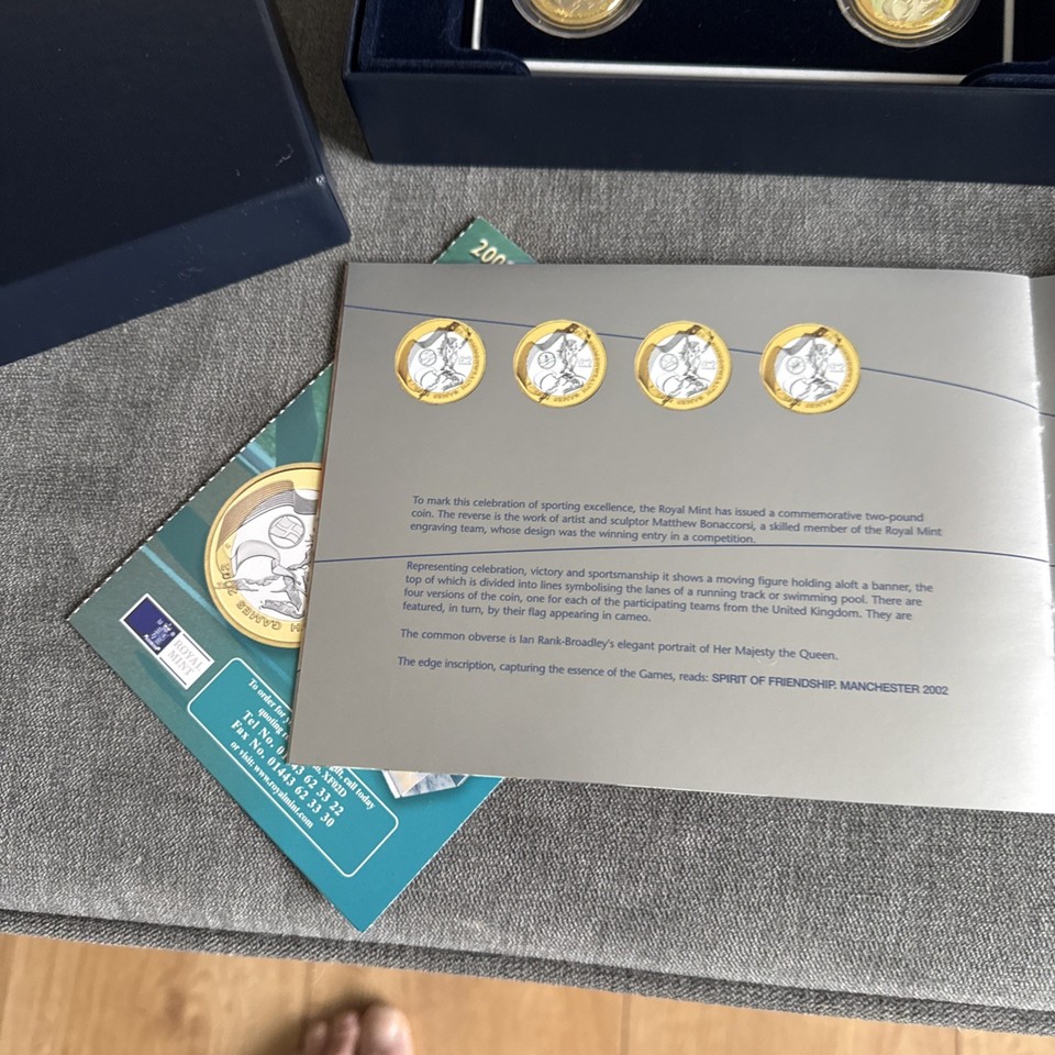 UK 2002 COMMONWEALTH GAMES 4 X £2 SILVER PROOF SET - boxed | eBay UK