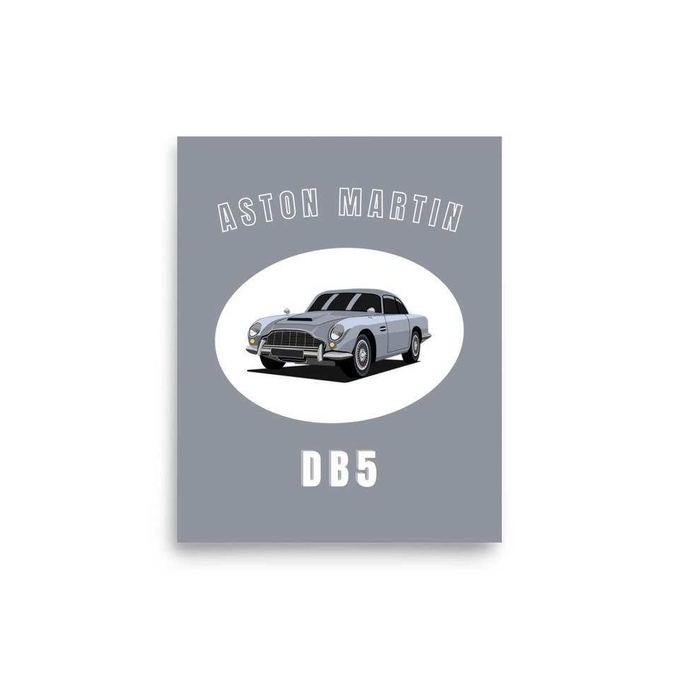 ASTON MARTIN DB5 Wall Art Poster - 16x20inch, 8x10inch - Thick Matte ...