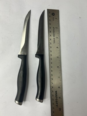 2pc Calphalon CONTEMPORARY 4.5" Serrated Stainless Steel STEAK Knife ...
