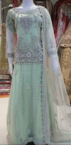 Pakistani lengha/Indian/lengha choli/Asian outfit/mint lengha/heavy ...