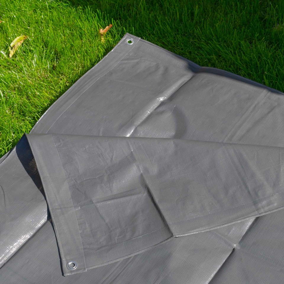 Tarpaulin heavy duty waterproof tarp/ground sheet/camping gray cover up ...