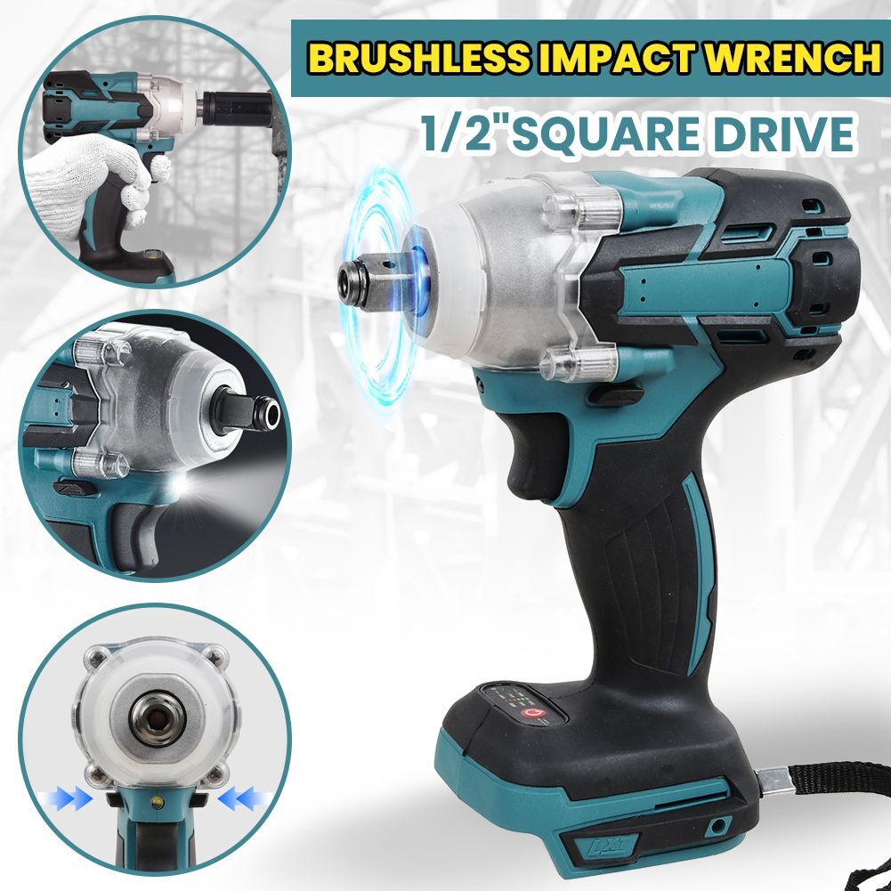 For Makita 18V Battery Impact Wrench Brushless Driver Cordless Rattle ...