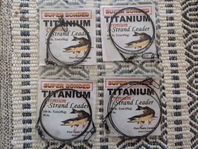 Super Bonded Titanium Leader 100 lb Test 48" Pack of 4 Finn-Tastic ...