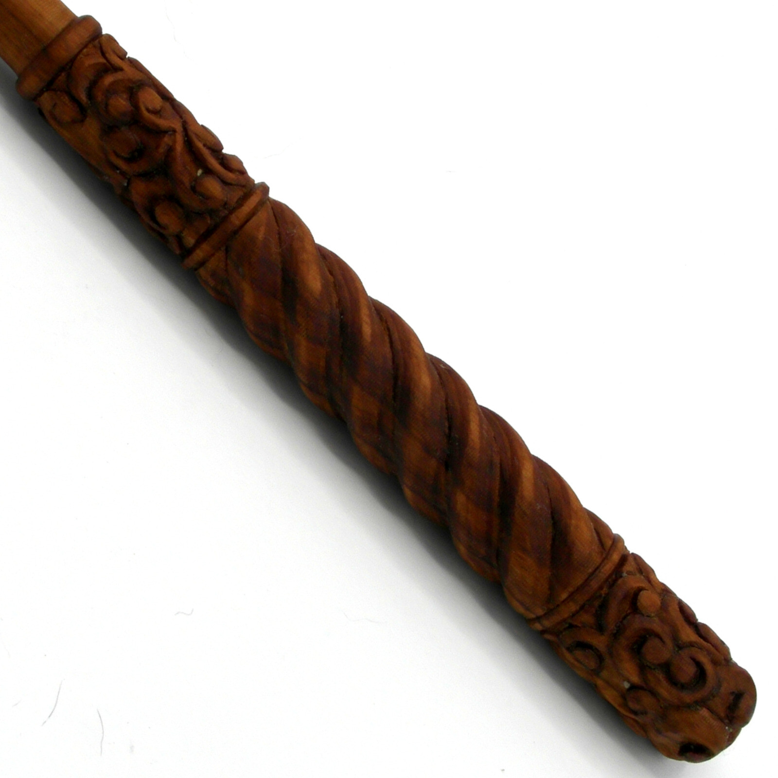 15" Hand Carved Leta LeStrange Mahogany Wood Magic Wand Witch Wicca w ...