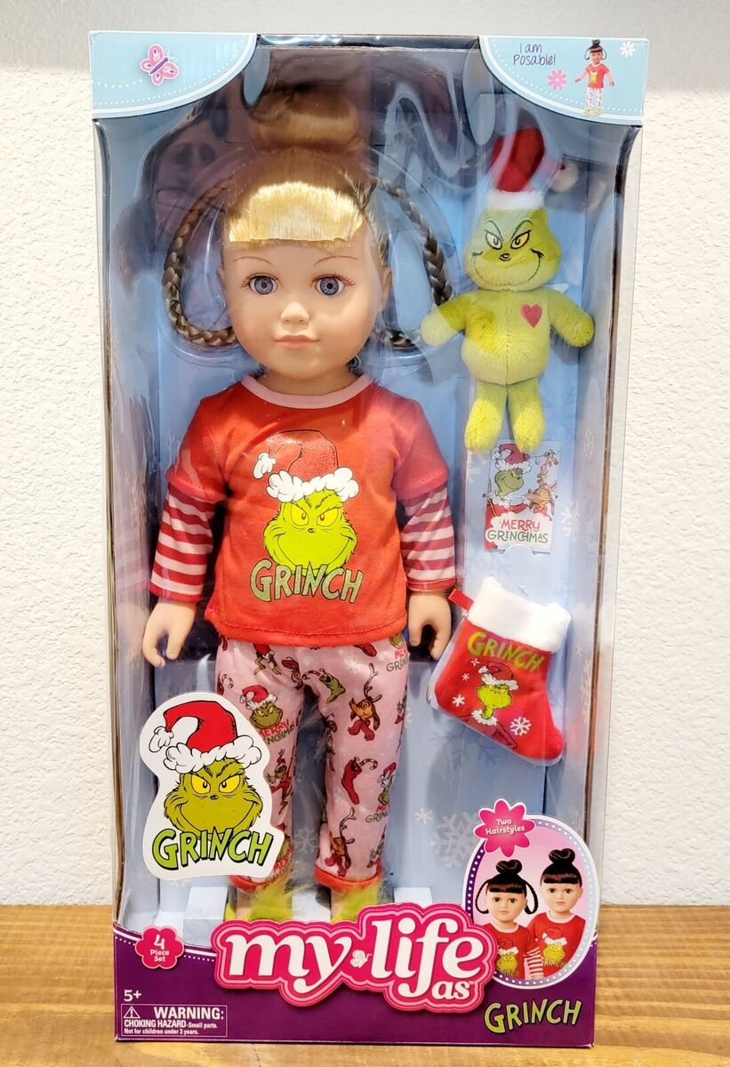 My Life As Poseable Grinch Sleepover 18 Play Doll Toy Blonde Cindy Lou