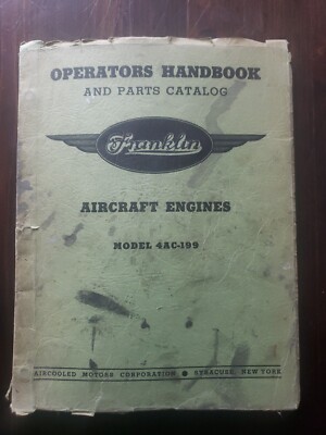Original 1945 Operators Handbook For Franklin Aircraft Engines Model 4AC-199 | eBay