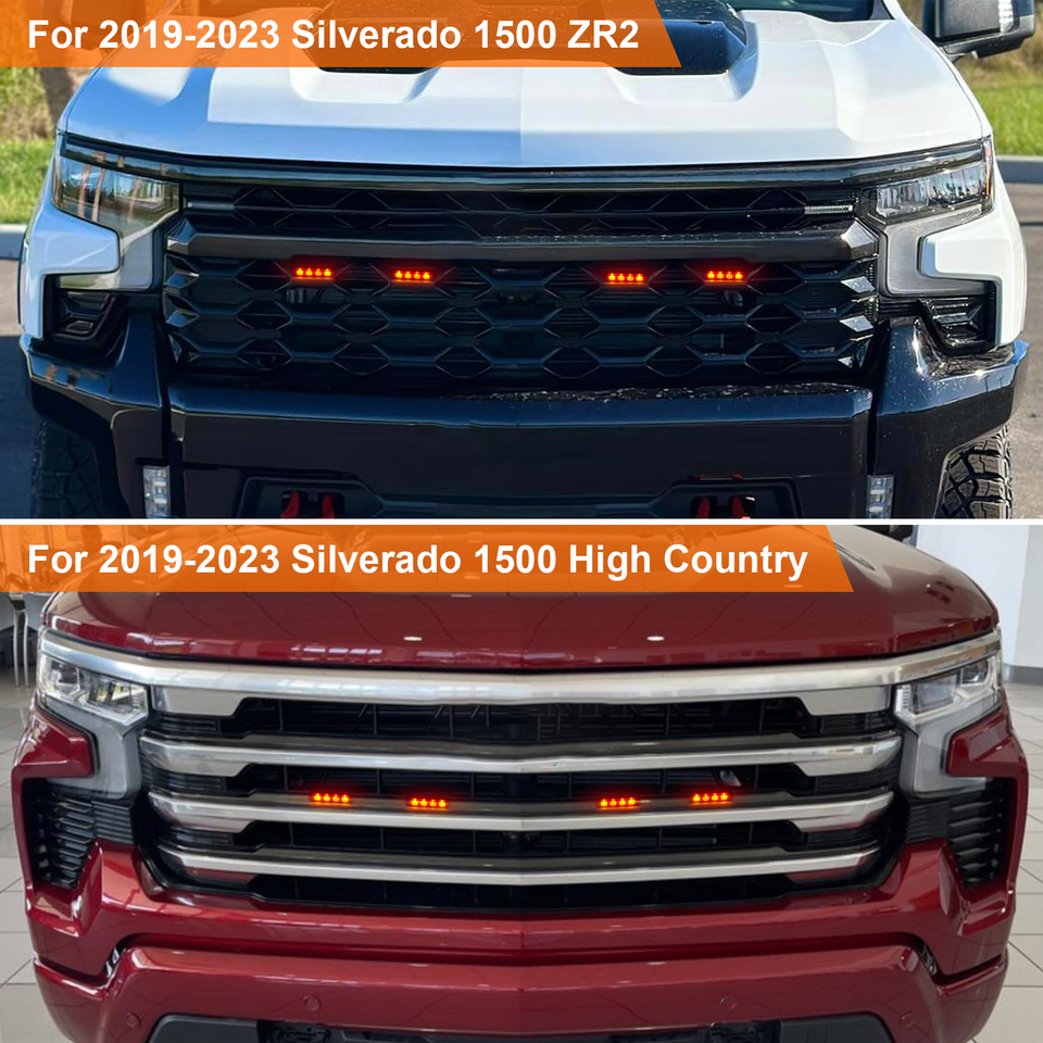LED Front Grille Lights for 2019-2024 Chevrolet Silverado 1500 Grill ...