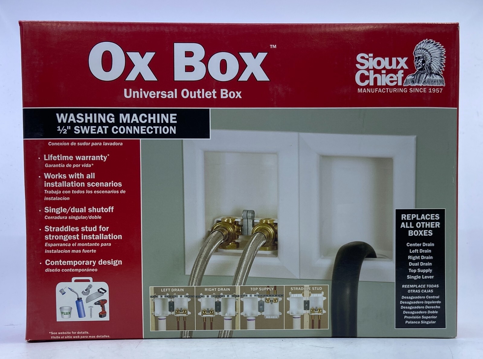 Sioux Chief 696-2303MFPK4 Washing Machine ½" Sweat Connection Outlet ...