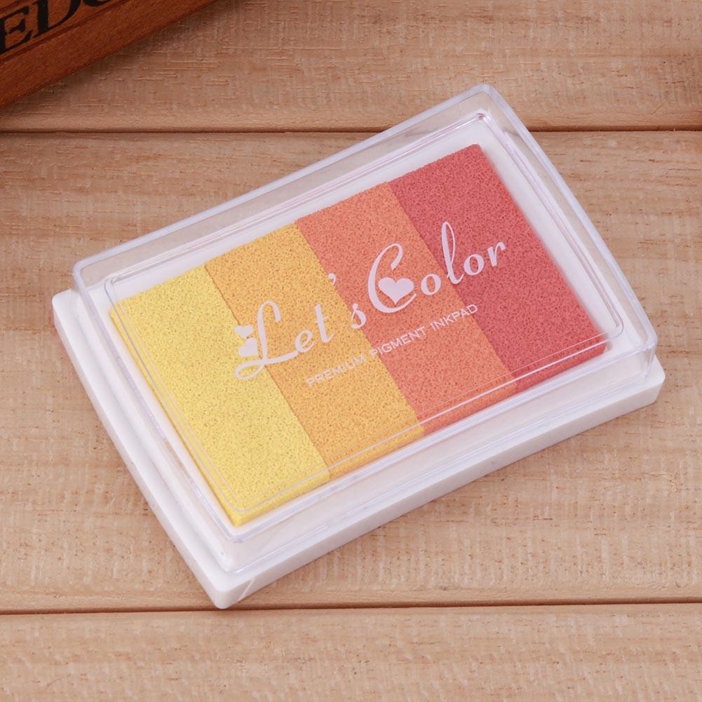 4 Colors Gradient Inkpad DIY Stamp Colored Ink Pad Printing Stationery ...