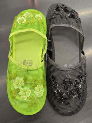 Women's Chinese Mesh Slipper Sequin Beaded Sandals Flip Flops | eBay ...