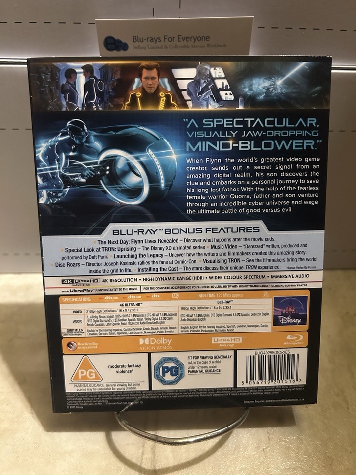 NEW Tron Legacy 4K UHD Blu-ray + Sleeve Slip Cover (UK)[2010] Ships ...