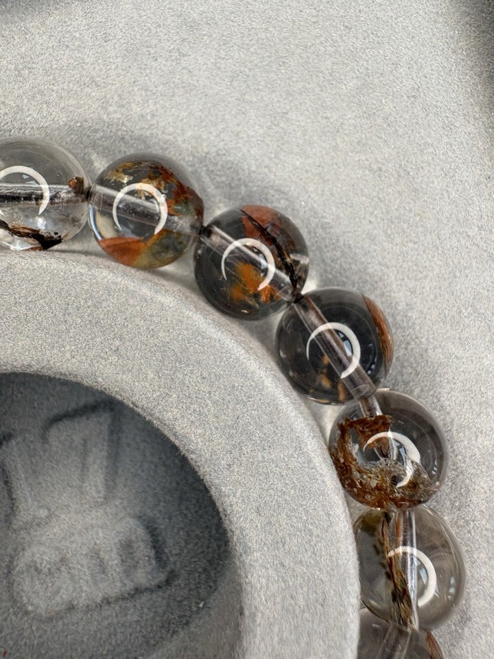 Citrine Crystal Gem Yellow Hematoid Quartz Bracelet 17 cm (size 10.5 mm ...