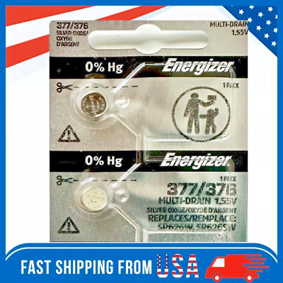 Lot 2-100 Energizer 377 376 WATCH BATTERY SR626SW SR626W Silver Oxide ...