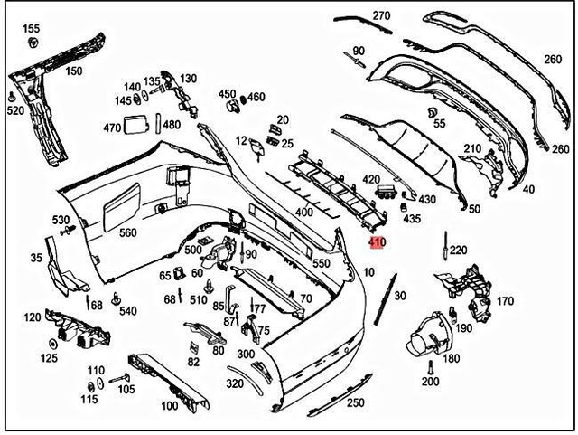 MERCEDES OEM 15-18 C300 Rear Bumper-sensor Bracket 2058853514 for sale ...