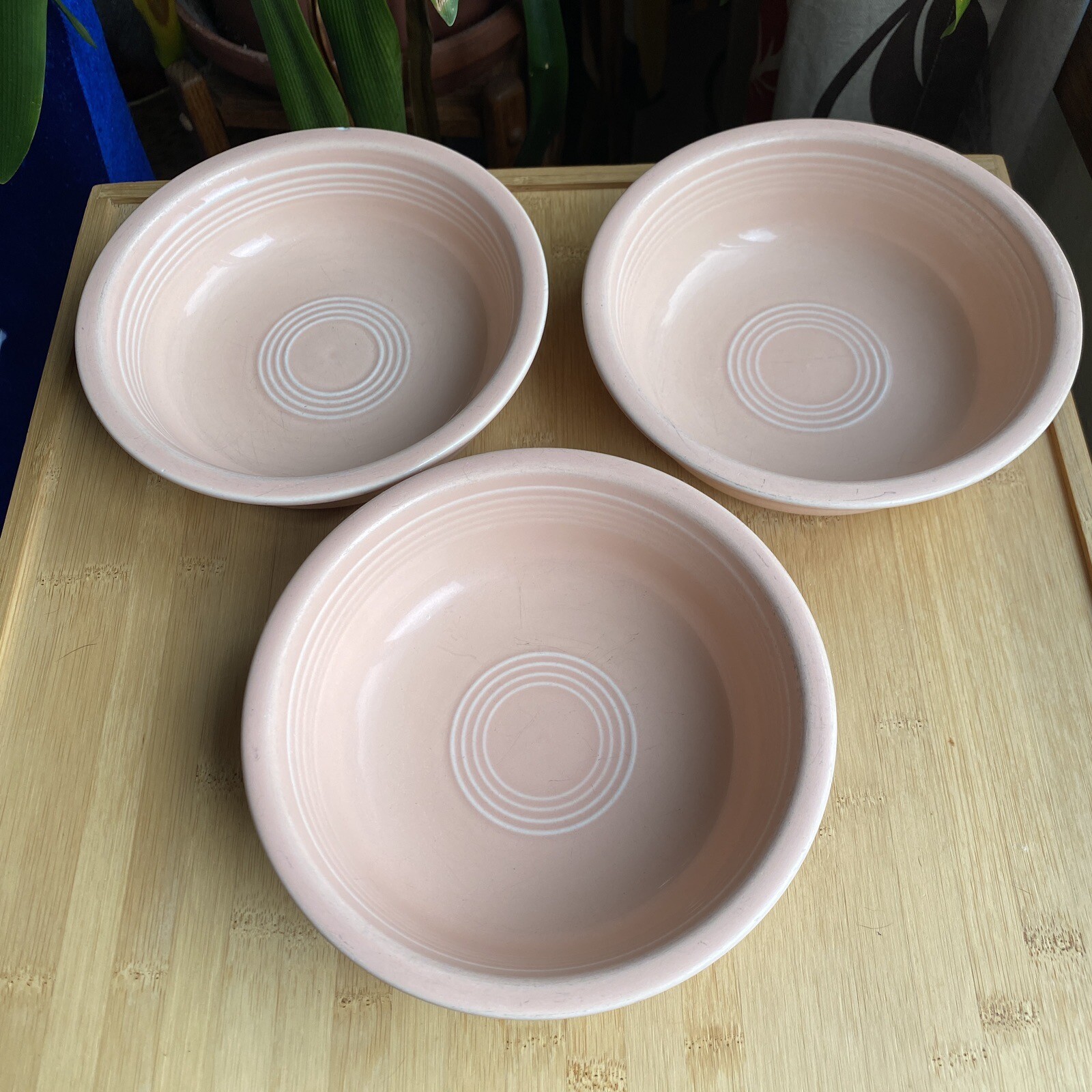 Fiestaware Rose Pink Coupe Cereal Soup Bowl 7” Homer Laughlin USA Set ...